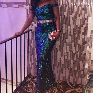 Hot Miami Styles | Dresses | Mermaid Sequins Sweetheart Off Shoulder ...